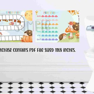 Autumn/ Fall Pumpkin Hedgehog Potty Training Reward Chart, Personalized ...