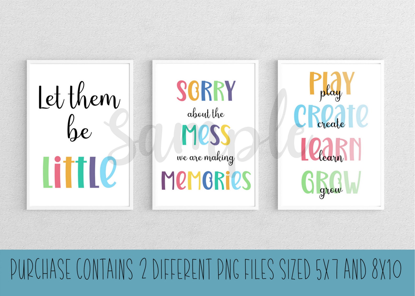 Sorry About the Mess Sign/ Set of 3 Kids Playroom Printable Wall Art ...