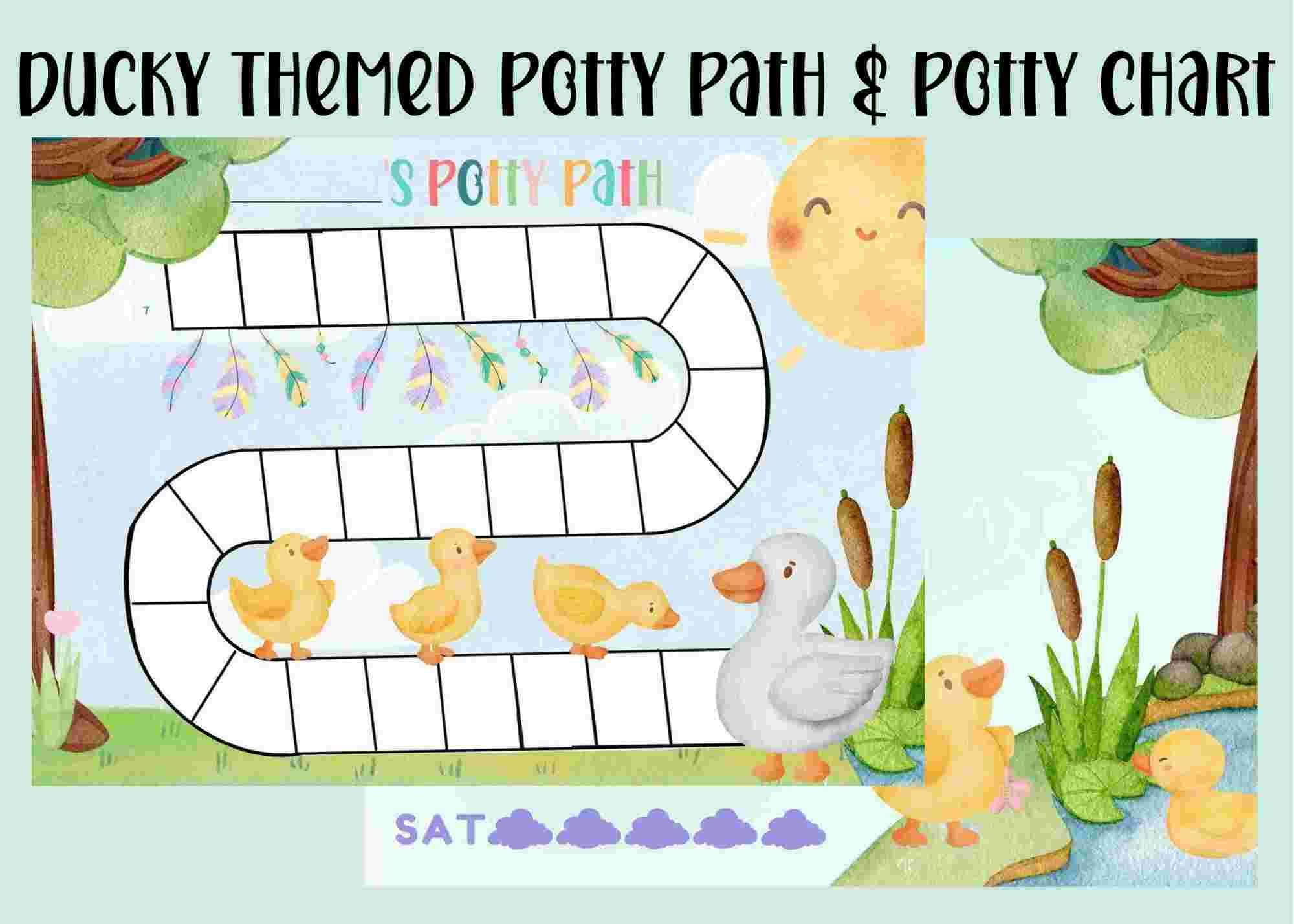Duck / Forrest Themed Potty Training Reward Chart, Personalized Potty ...