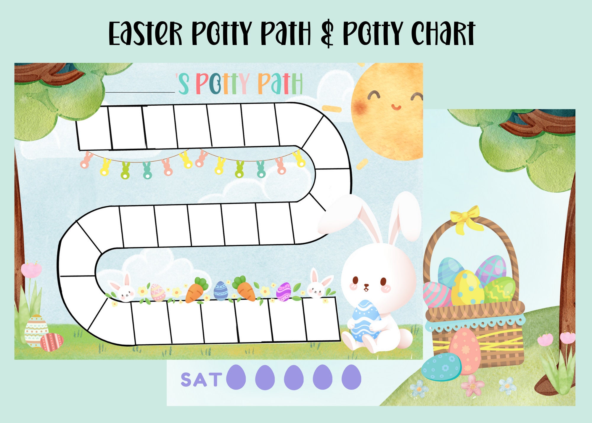 Printable Easter Potty Training Reward Chart, Personalized Potty ...