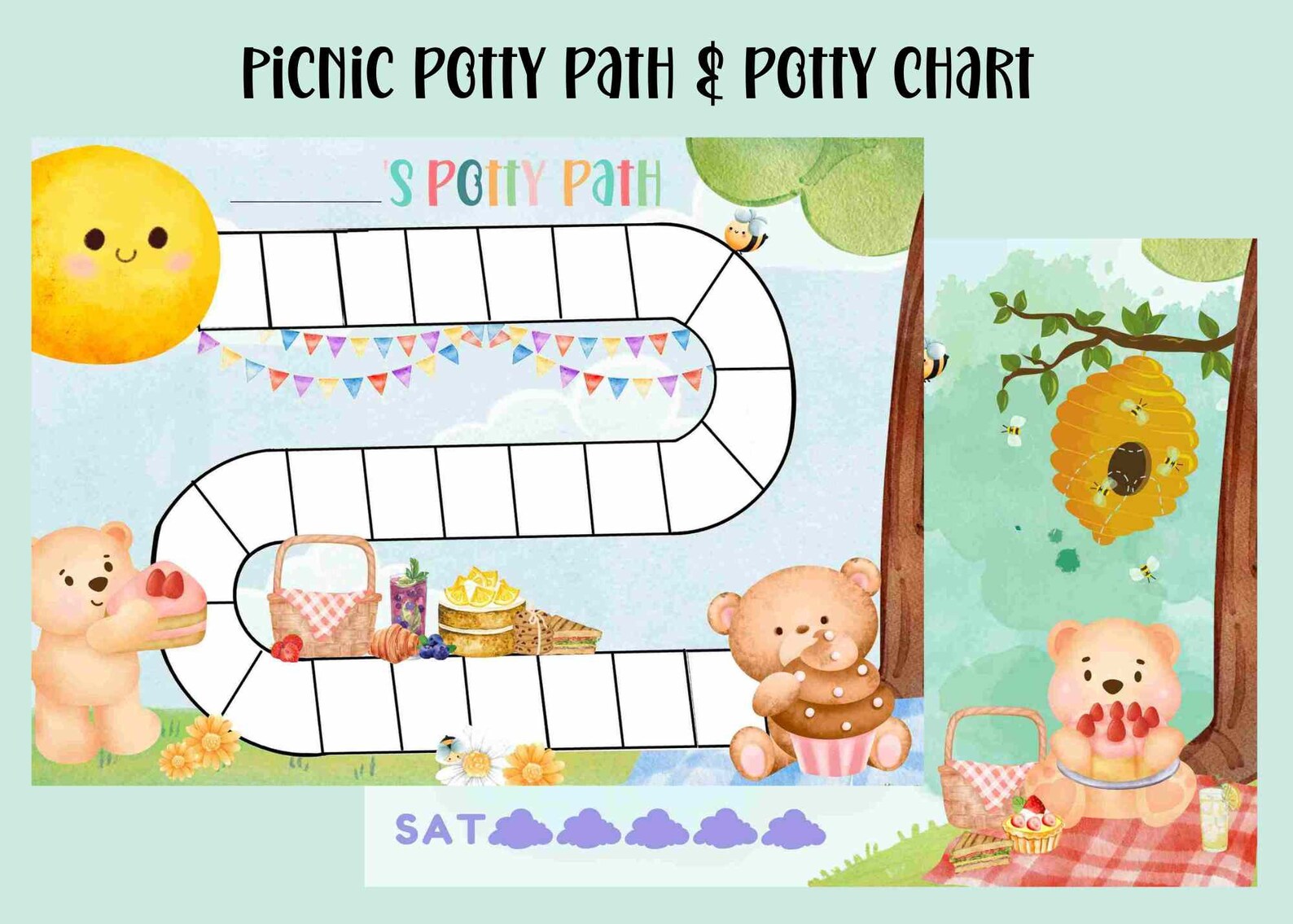 Teddy Bear Picnic/ Forrest Themed Potty Training Reward Chart ...