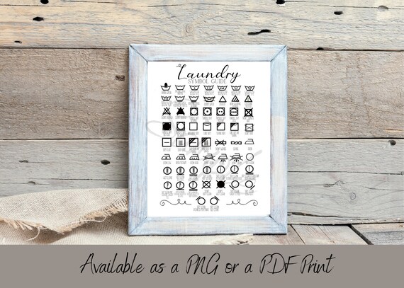 Laundry Symbols Guide Laundry Wall Sign Printable 58 Laundry | Etsy