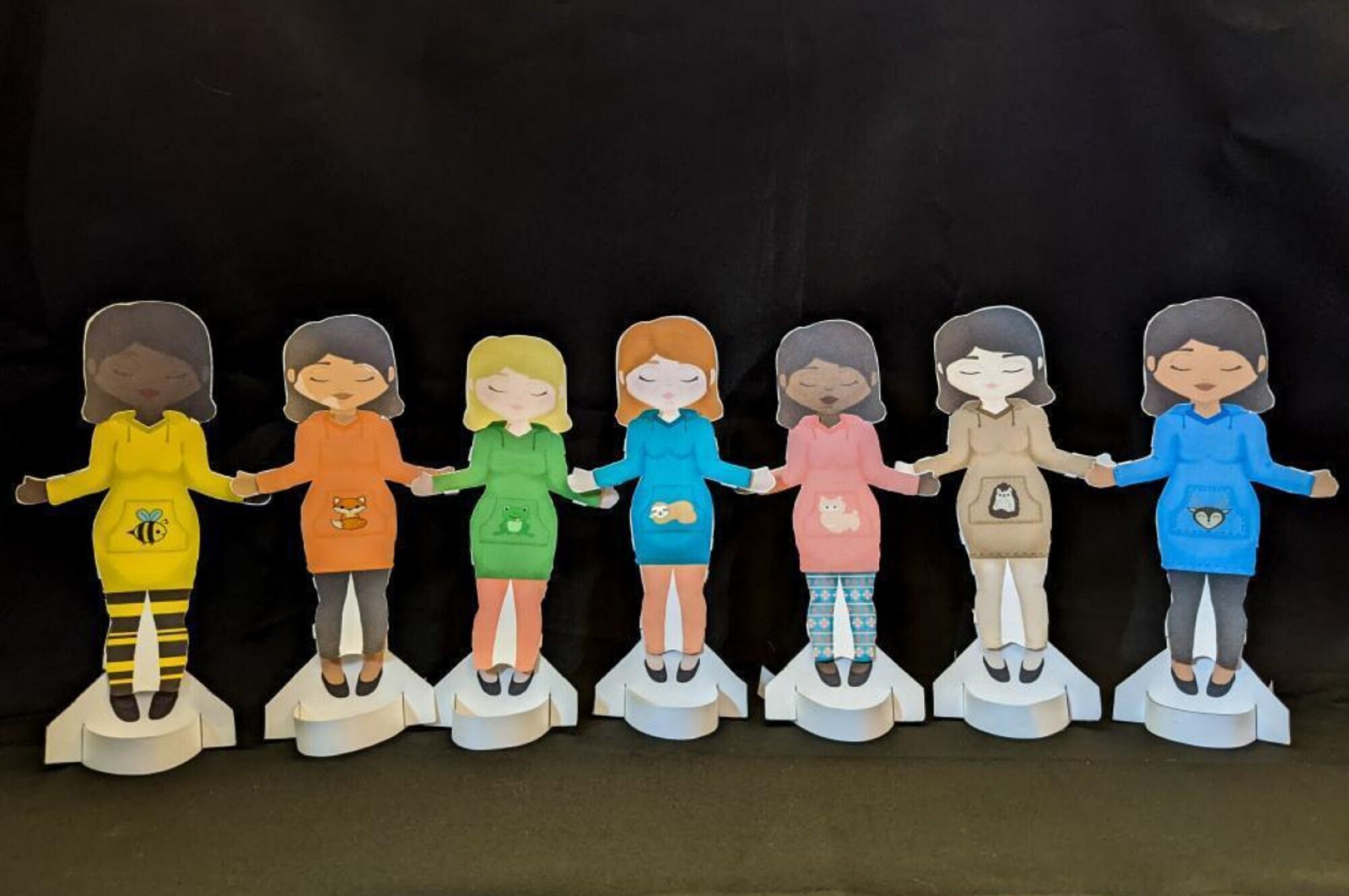 Printable Paper Dolls 7 Inclusive Dolls Craft Birthday Party Body ...