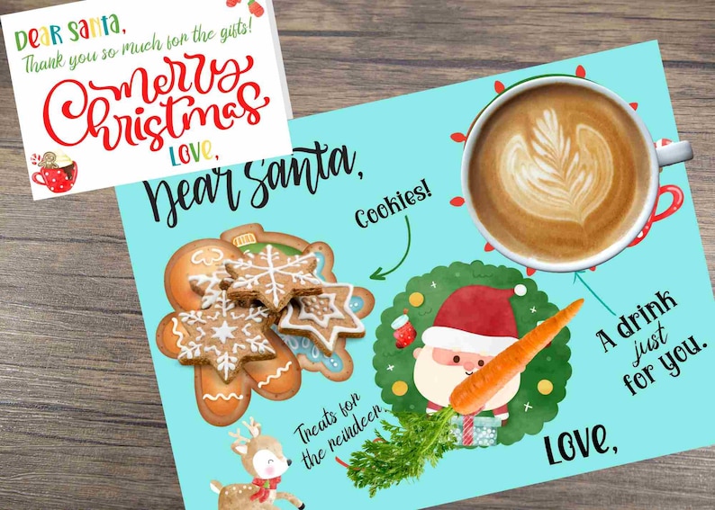 Santa Claus Christmas Cookie Tray/ Placemat Printable/ Santa Thank You ...