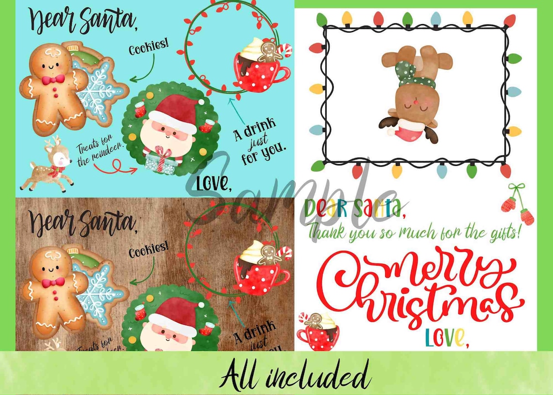 Santa Claus Christmas Cookie Tray/ Placemat Printable/ Santa Thank You ...