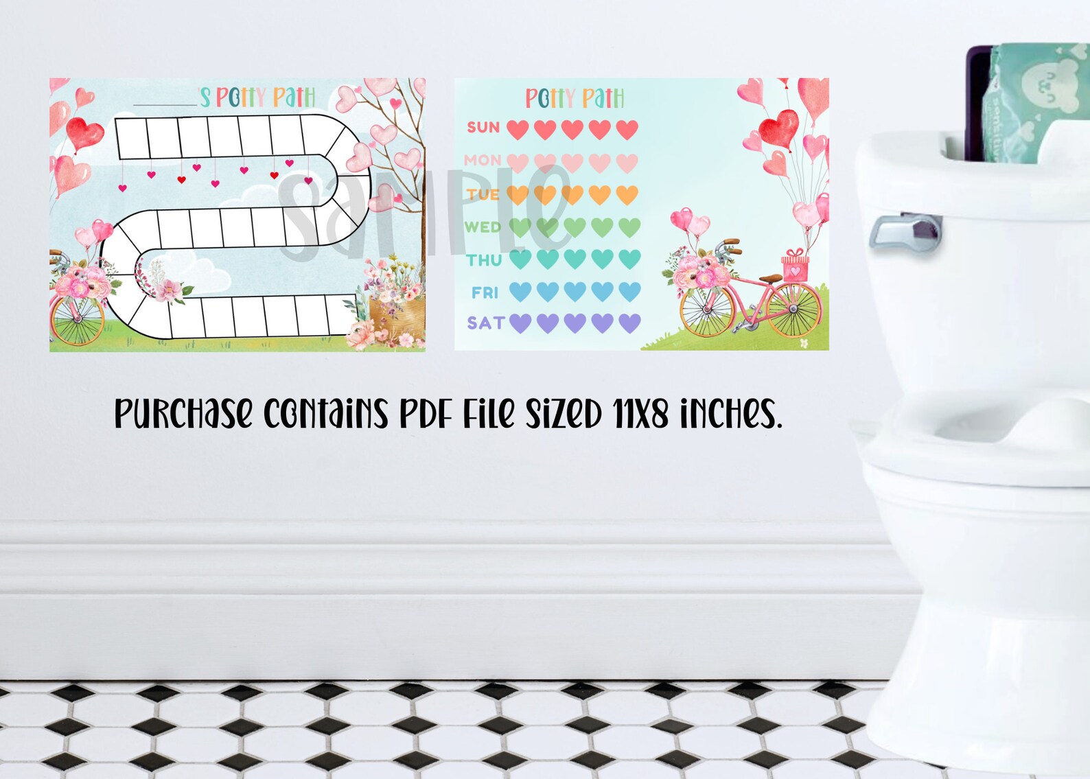 Printable Valentine's Day Potty Training Reward Chart, Personalized ...