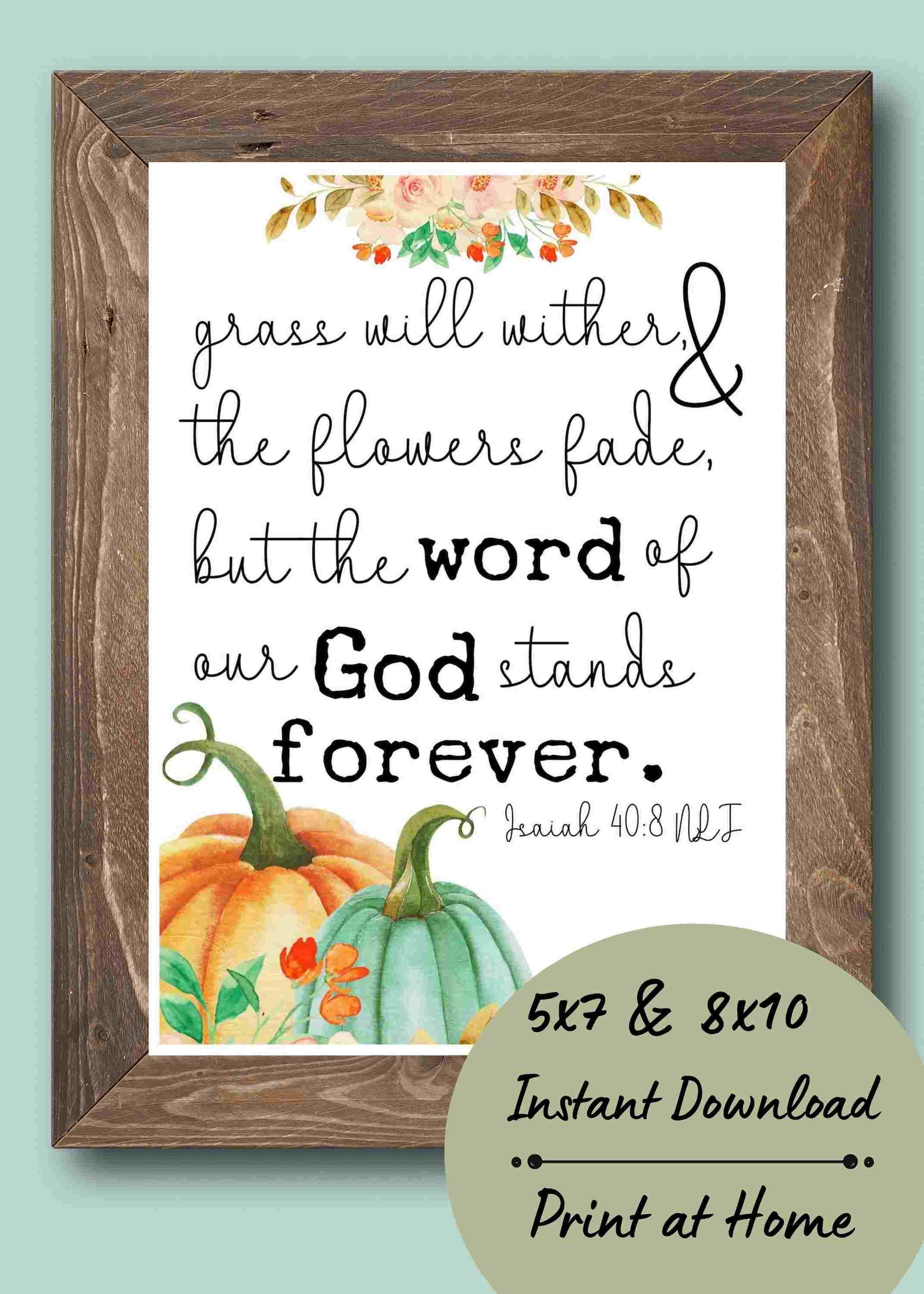 Religious Word Art, Isaiah 40:8, Simple Word Art Printable, Home Decor ...