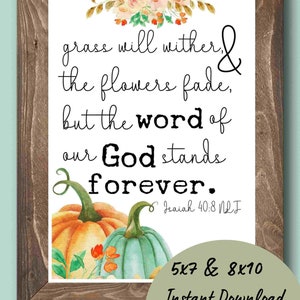 Religious Word Art, Isaiah 40:8, Simple Word Art Printable, Home Decor ...