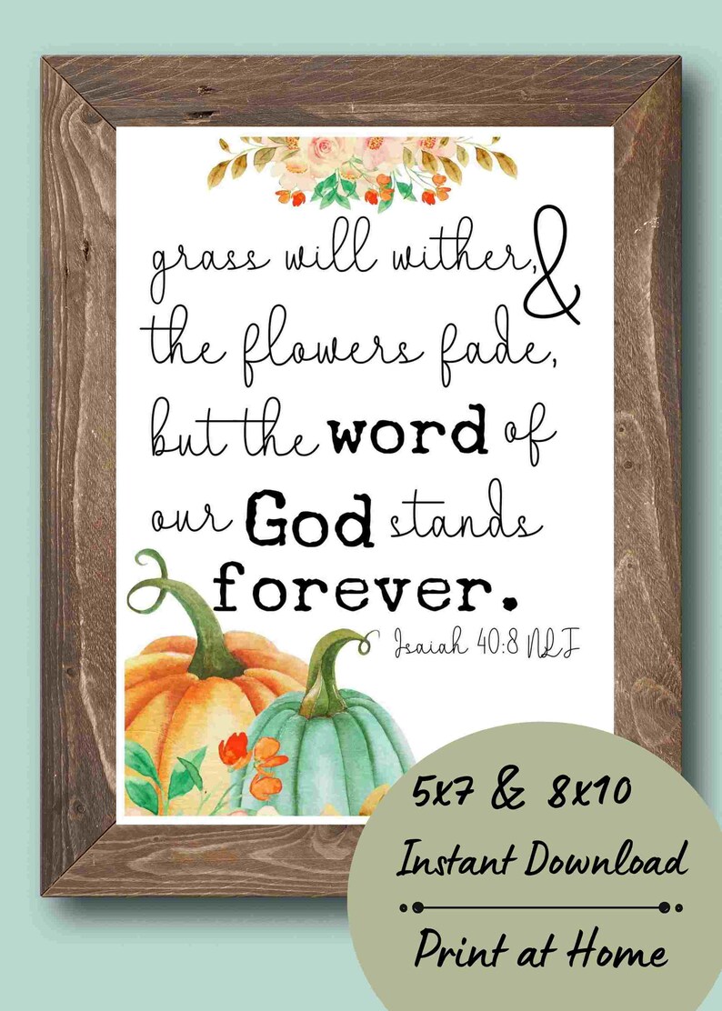 Religious Word Art, Isaiah 40:8, Simple Word Art Printable, Home Decor ...