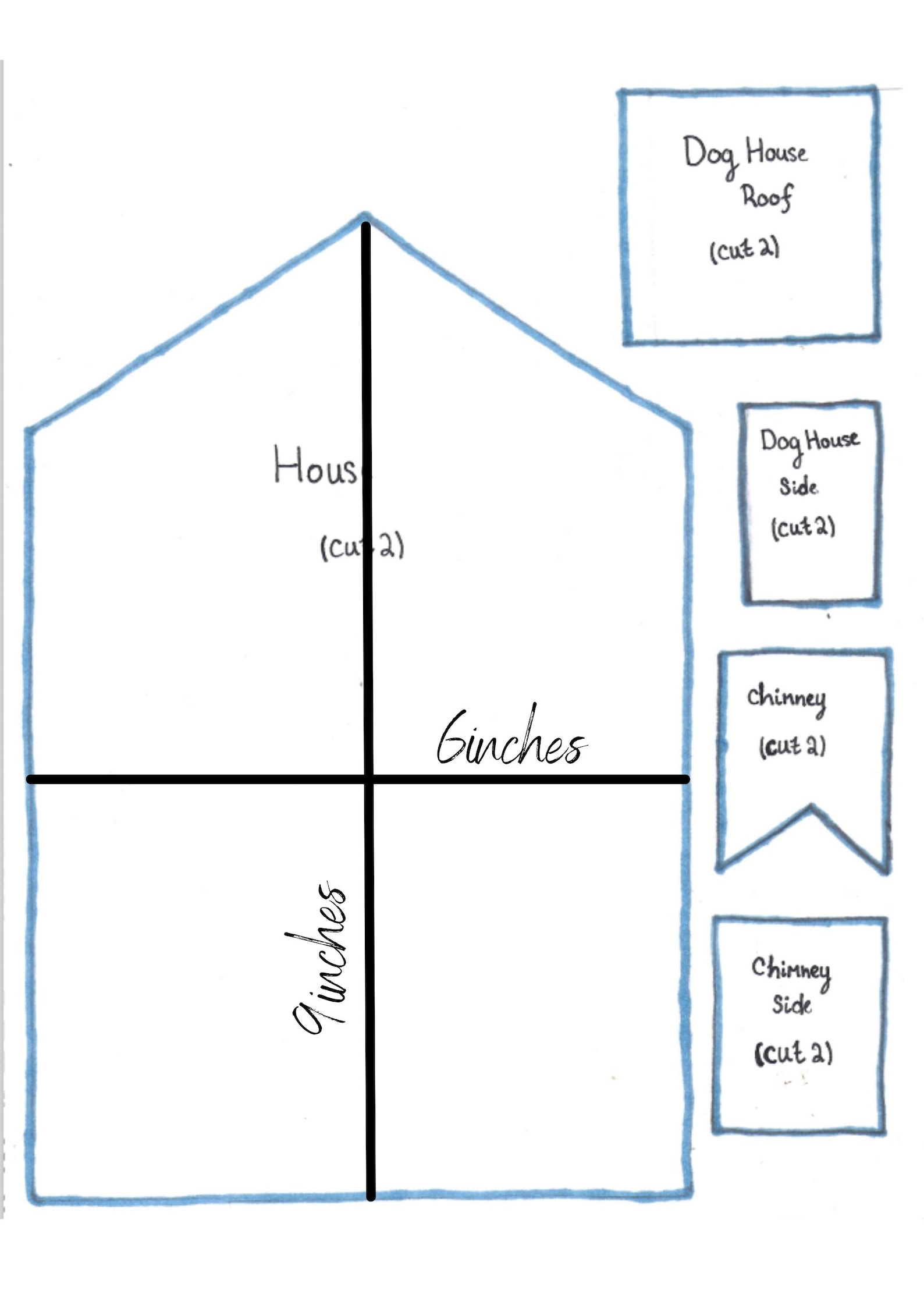 Printable Gingerbread House Pattern/ Template/ 3 Different Structures ...