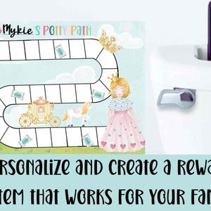 Printable Princess Potty Training Reward Chart, Personalized Potty ...