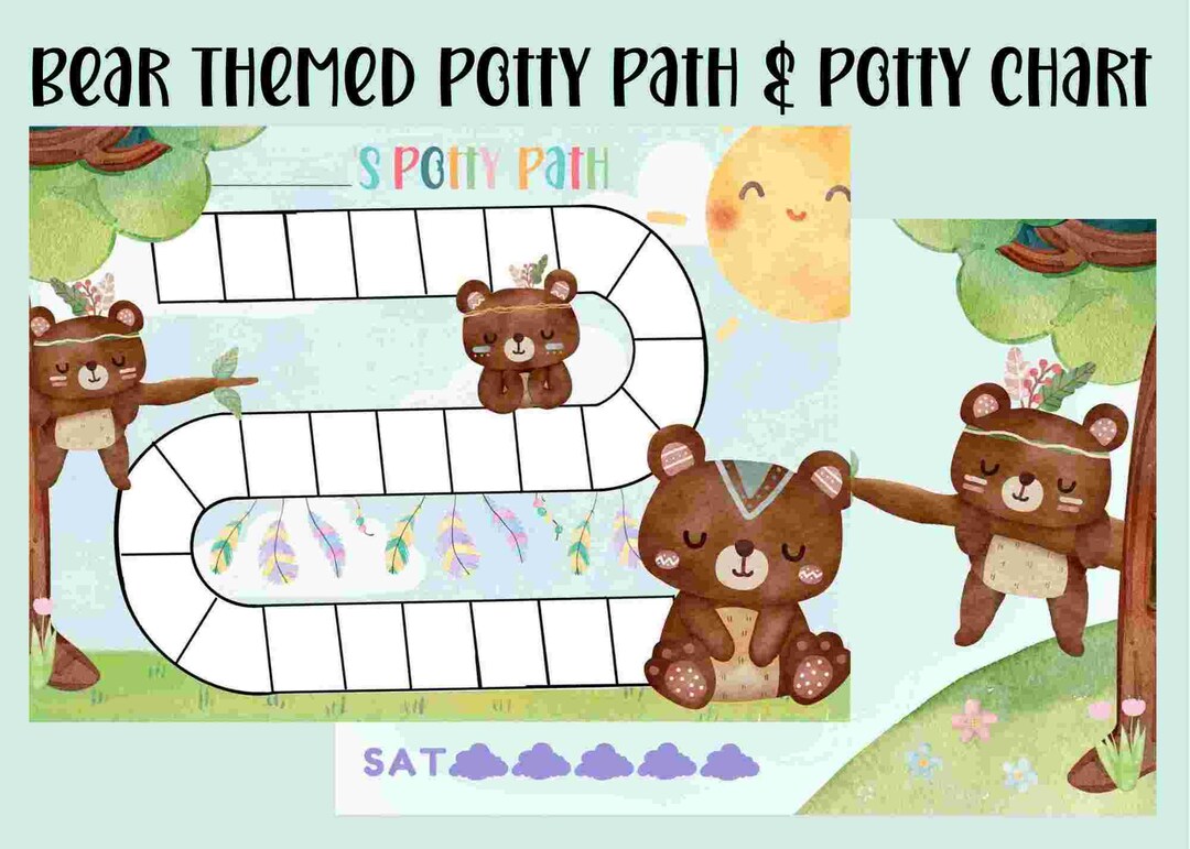 Teddy Bear/ Forrest Themed Potty Training Reward Chart, Personalized ...