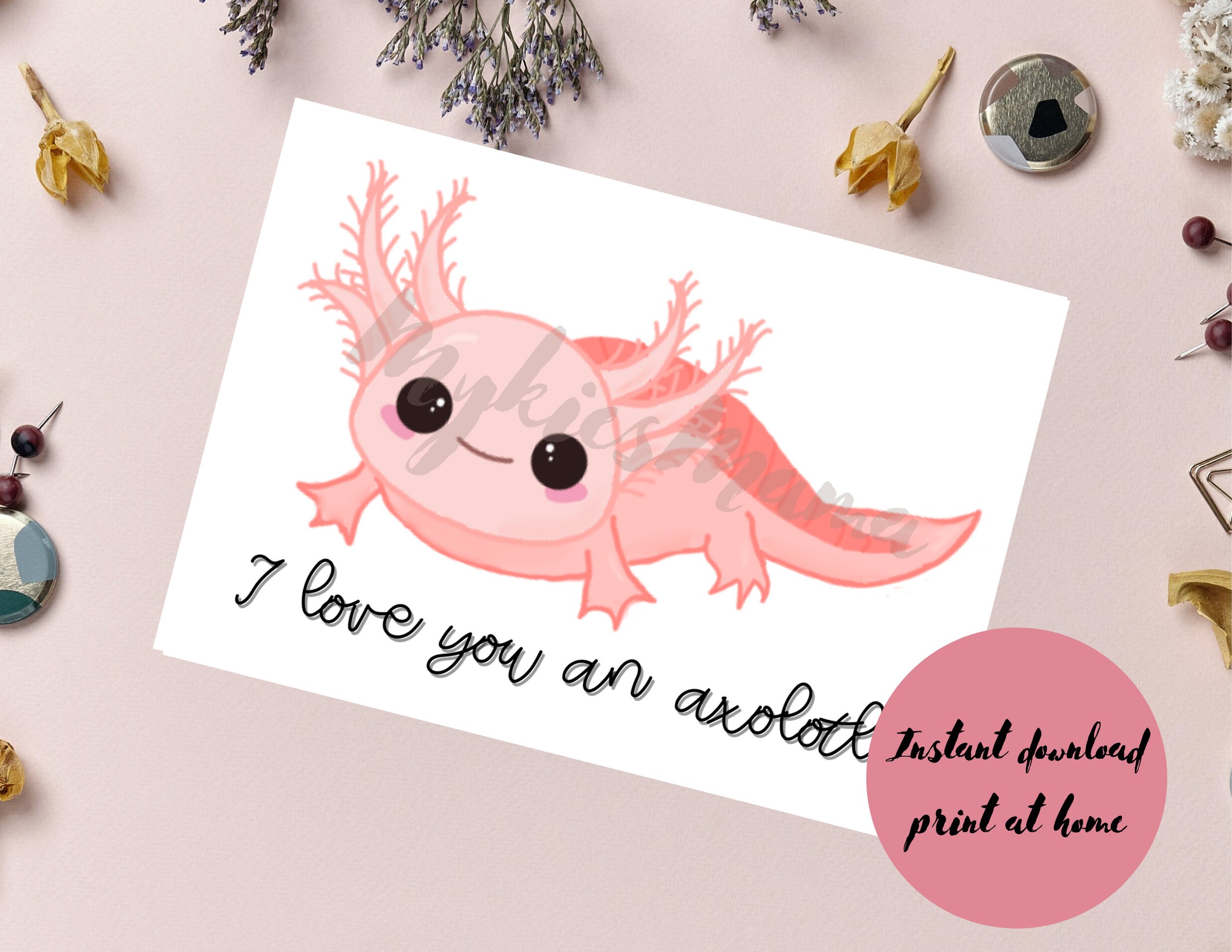 I Love You an Axolotl Cute Mother's Day/ Anniversary/valentine's Day ...