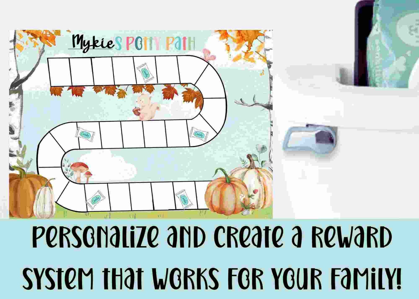 Autumn/ Fall Pumpkin Potty Training Reward Chart, Personalized Potty ...