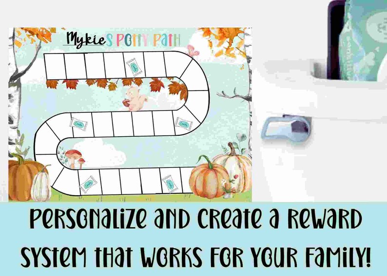 Autumn/ Fall Pumpkin Potty Training Reward Chart, Personalized Potty ...