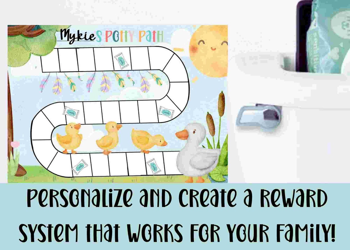 Duck / Forrest Themed Potty Training Reward Chart, Personalized Potty ...