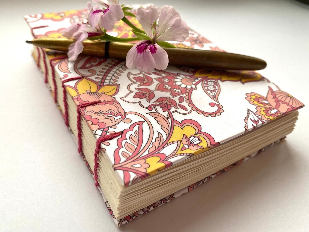 Pink Handbound Art Journal Sketch Book, Handmade Journal, Painting ...