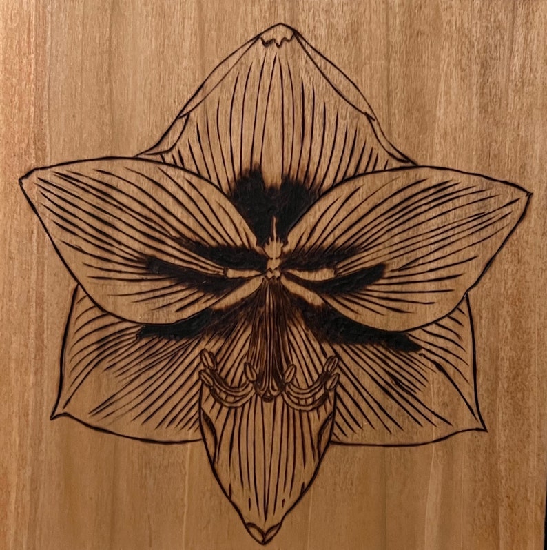 Handmade Flower Art - Woodburning - Etsy