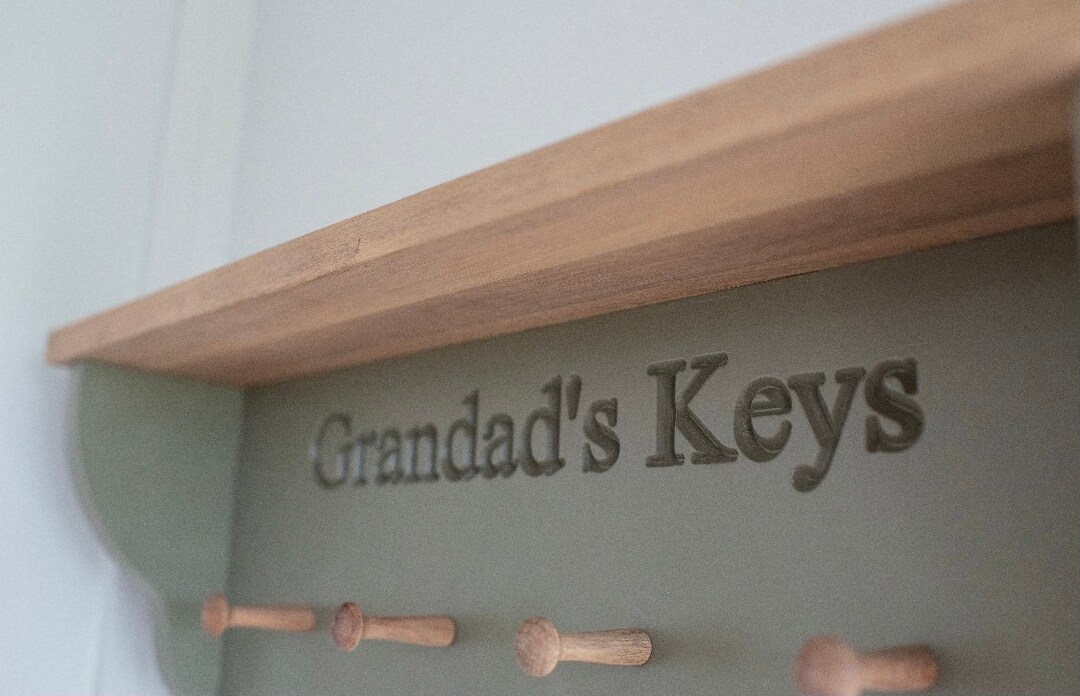 Personalised Wall Mounted Peg Shelf - Etsy UK