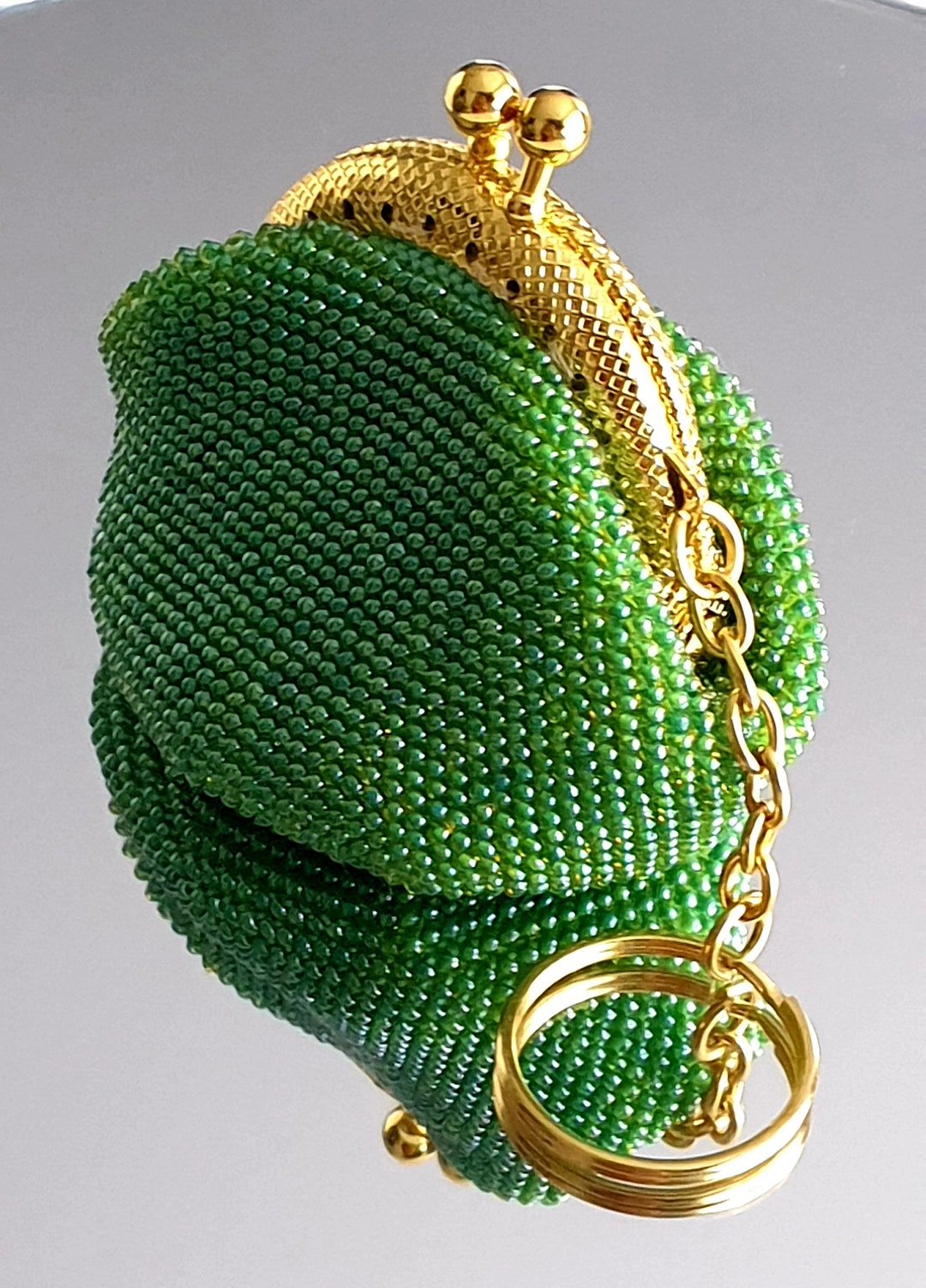 Mini Purse, Crocheted Beaded Purse, Mini Purse Keychain Bag Pendant ...
