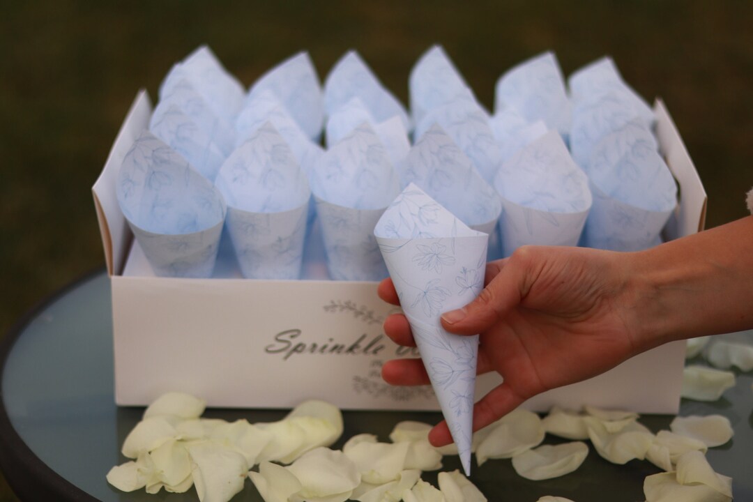 Blue Wedding Confetti Cones, Wedding Cones, Already Assembled . Wedding ...