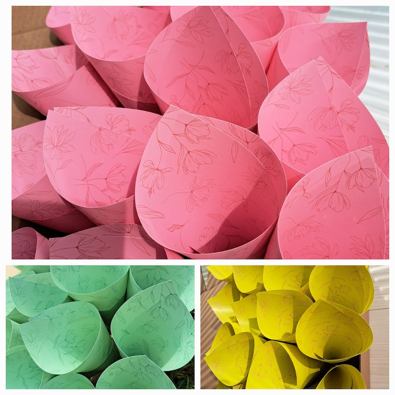 Blue,pink,yellow Confetti Cones With Stand,confetti Cones for Wedding ...