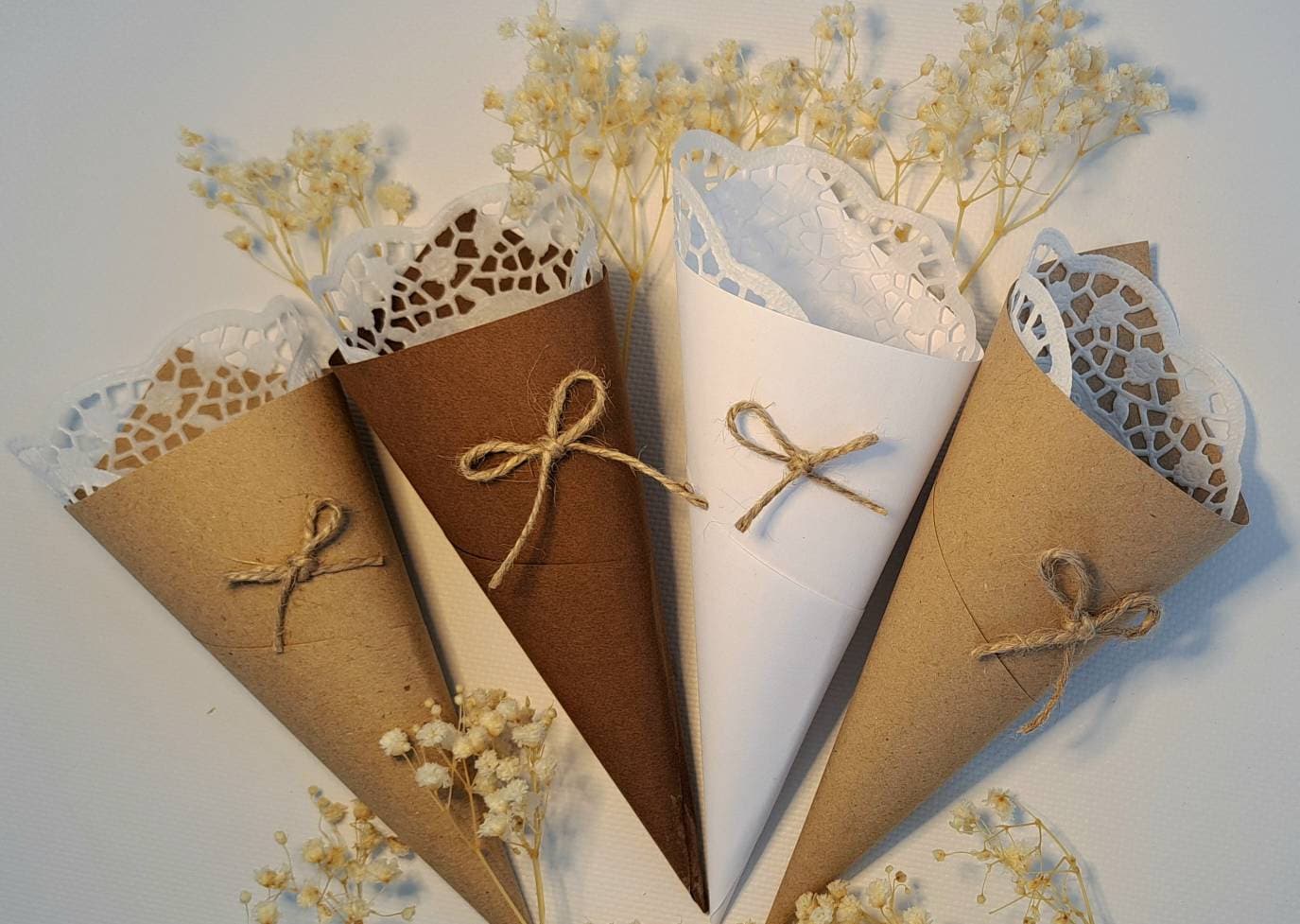 Kraft Flower Wedding Toss Cones, Kraft Paper Petal Cones for Wedding ...