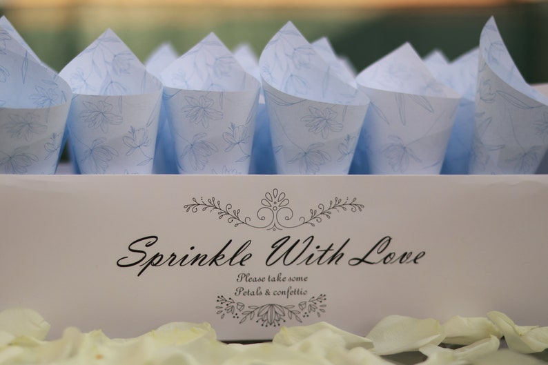 Blue Wedding Confetti Cones Wedding Cones Already Assembled - Etsy