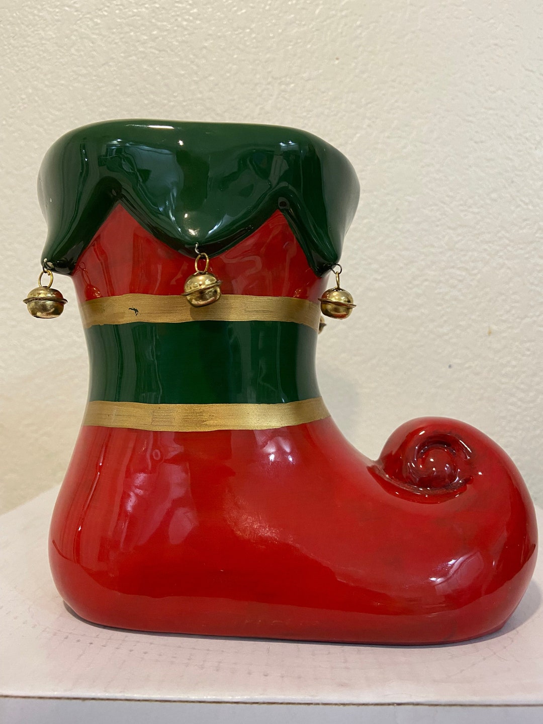 Elf Boot Planter With Bells - Etsy