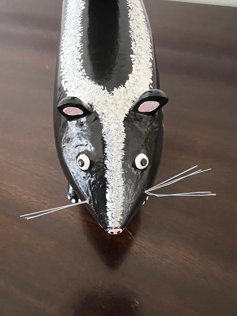 Lonnie & Twyla Money Folk Art Small Skunk Wood Carving Sculpture - Etsy