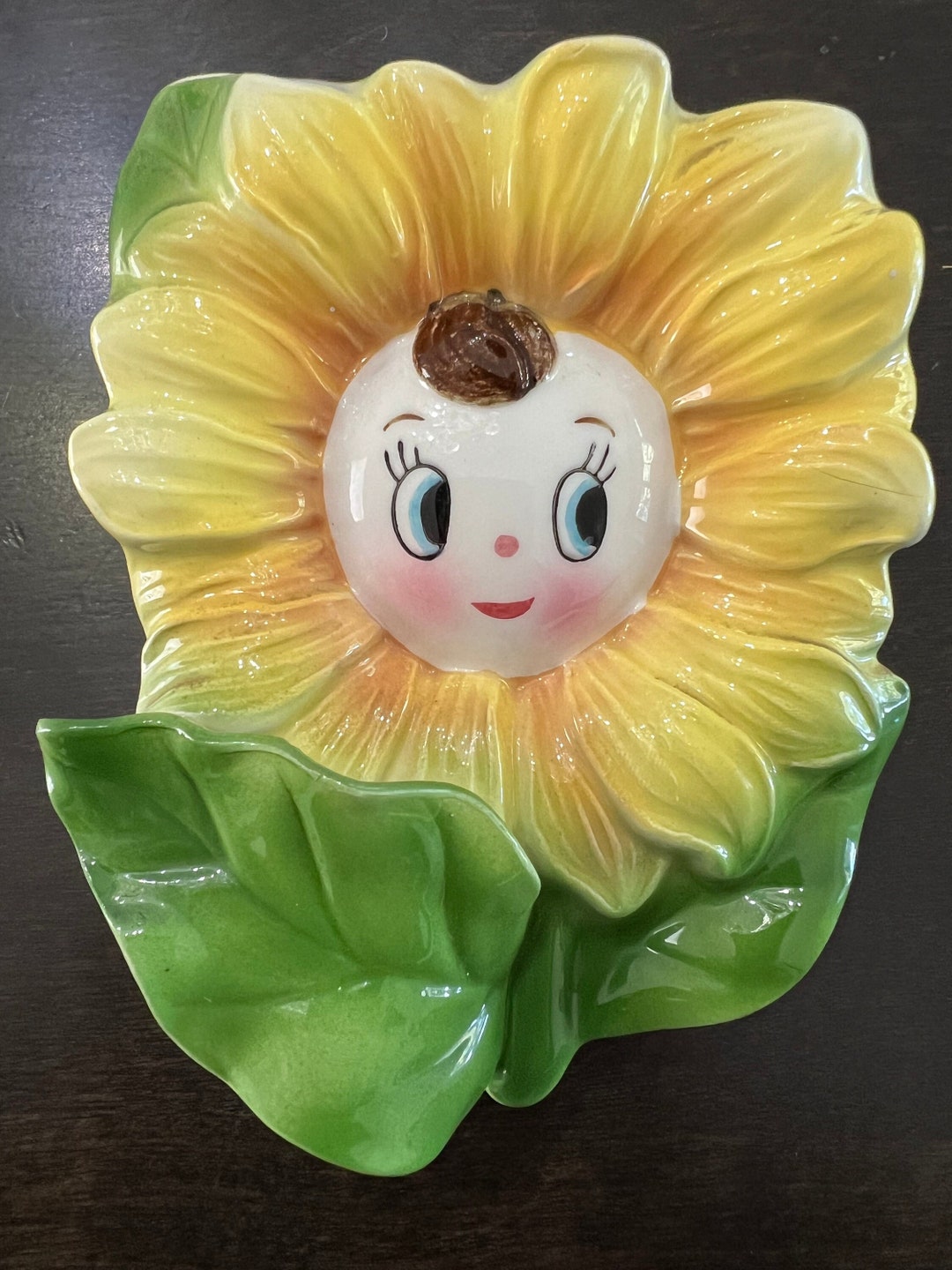 Vintage Anthropomorphic Sunflower Face Wall Pocket - Etsy