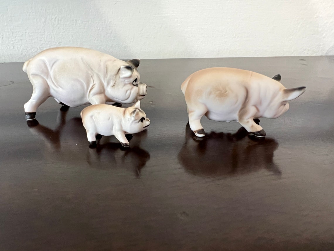 Vintage Set of 3 Miniature Pigs - Etsy