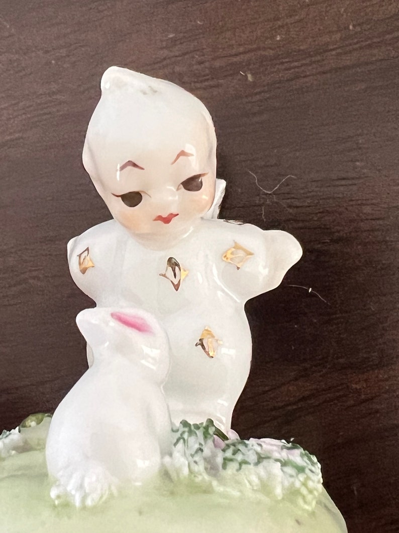 Vintage Lefton Cherub Angels With Bunny & Bird K8146 Japan - Etsy