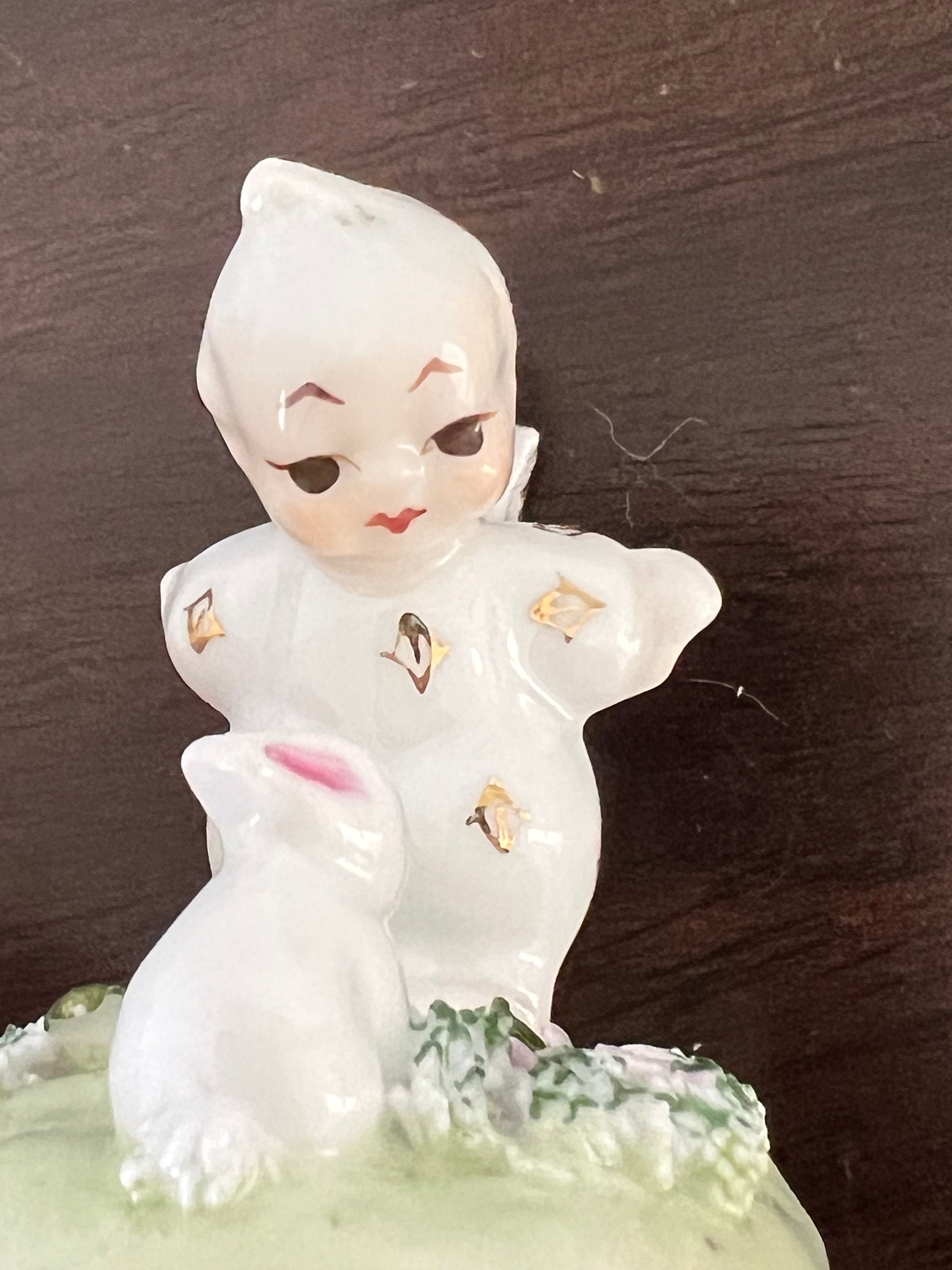 Vintage Lefton Cherub Angels With Bunny & Bird K8146 Japan - Etsy