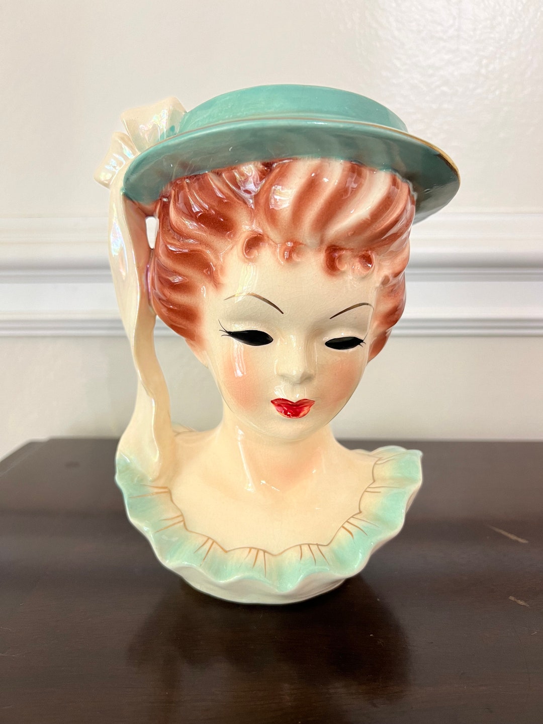 Vintage Lady Head Vase - Etsy