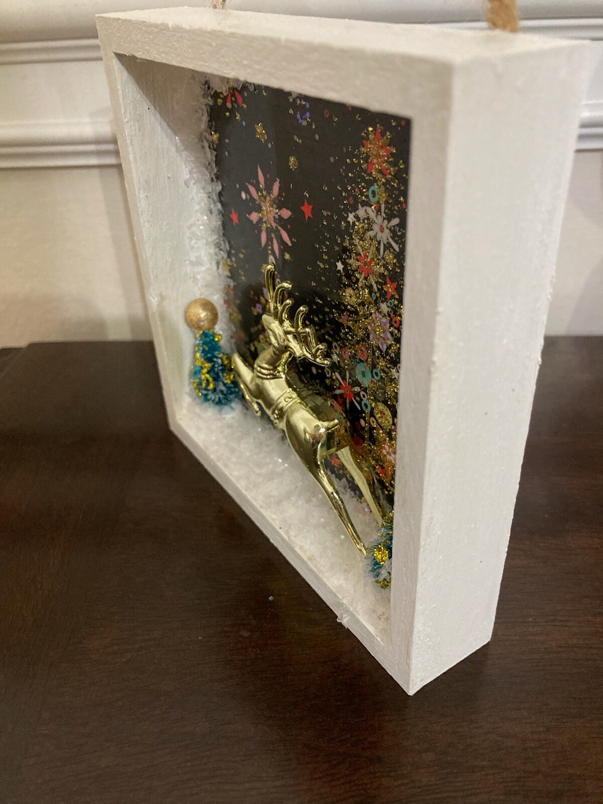 Retro Reindeer Shadowbox Ornament - Etsy