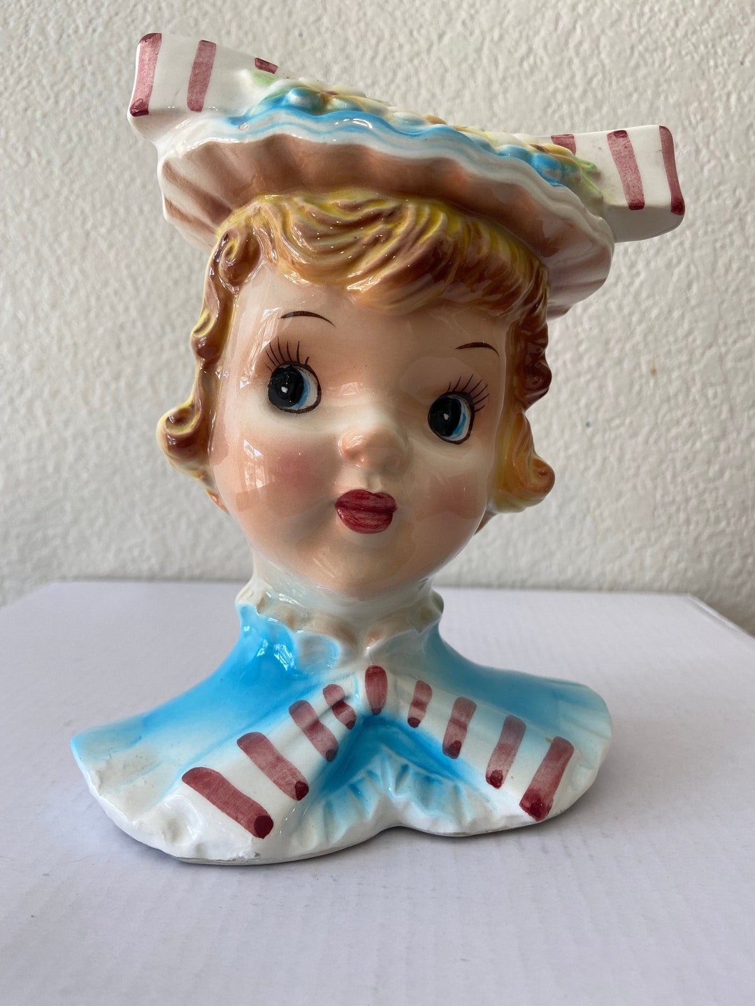 Vintage lefton Ladies Head Vase - Etsy