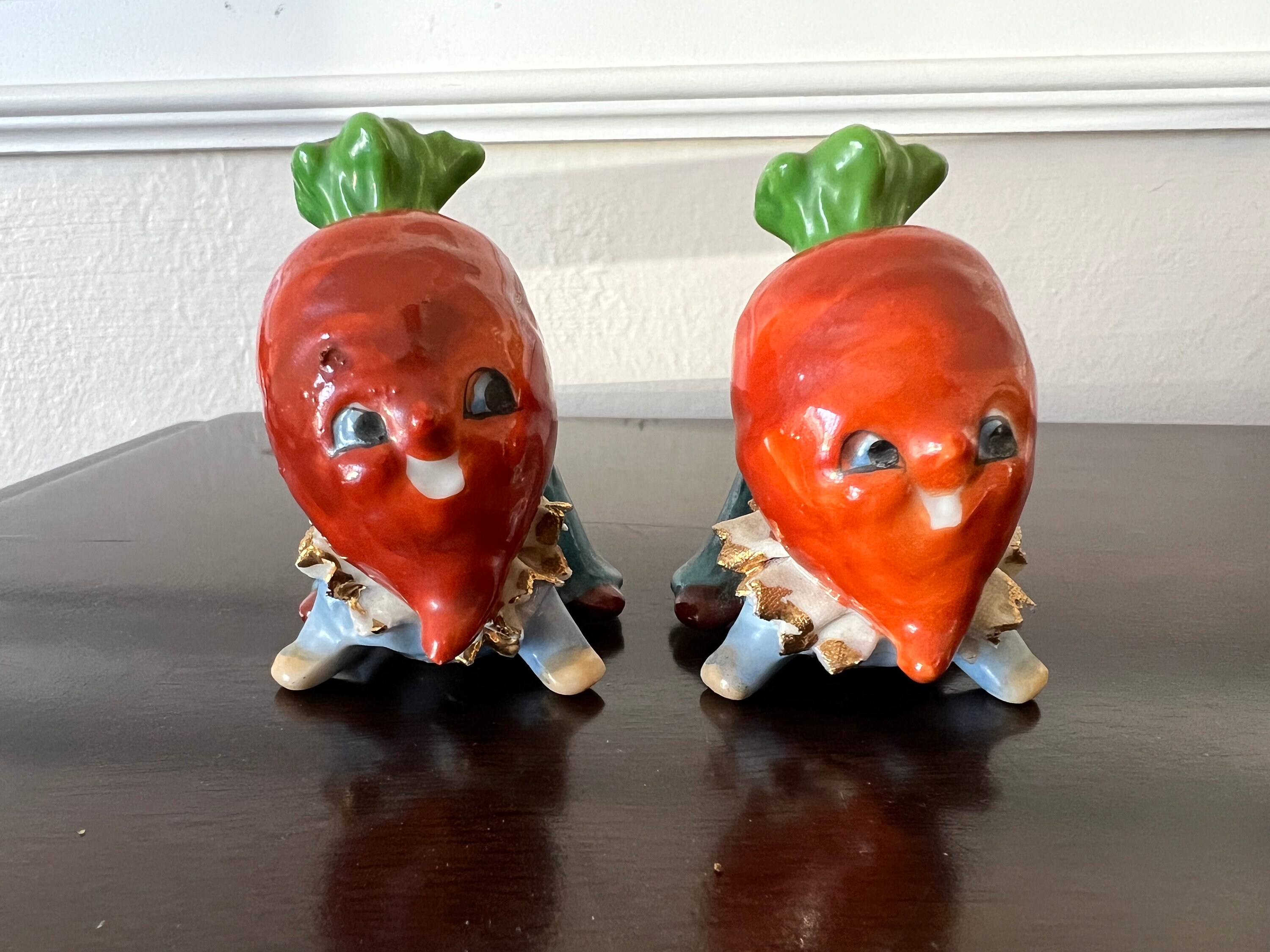 Vintage Anthropomorphic Carrot Head Salt and Pepper Shaker Set - Etsy