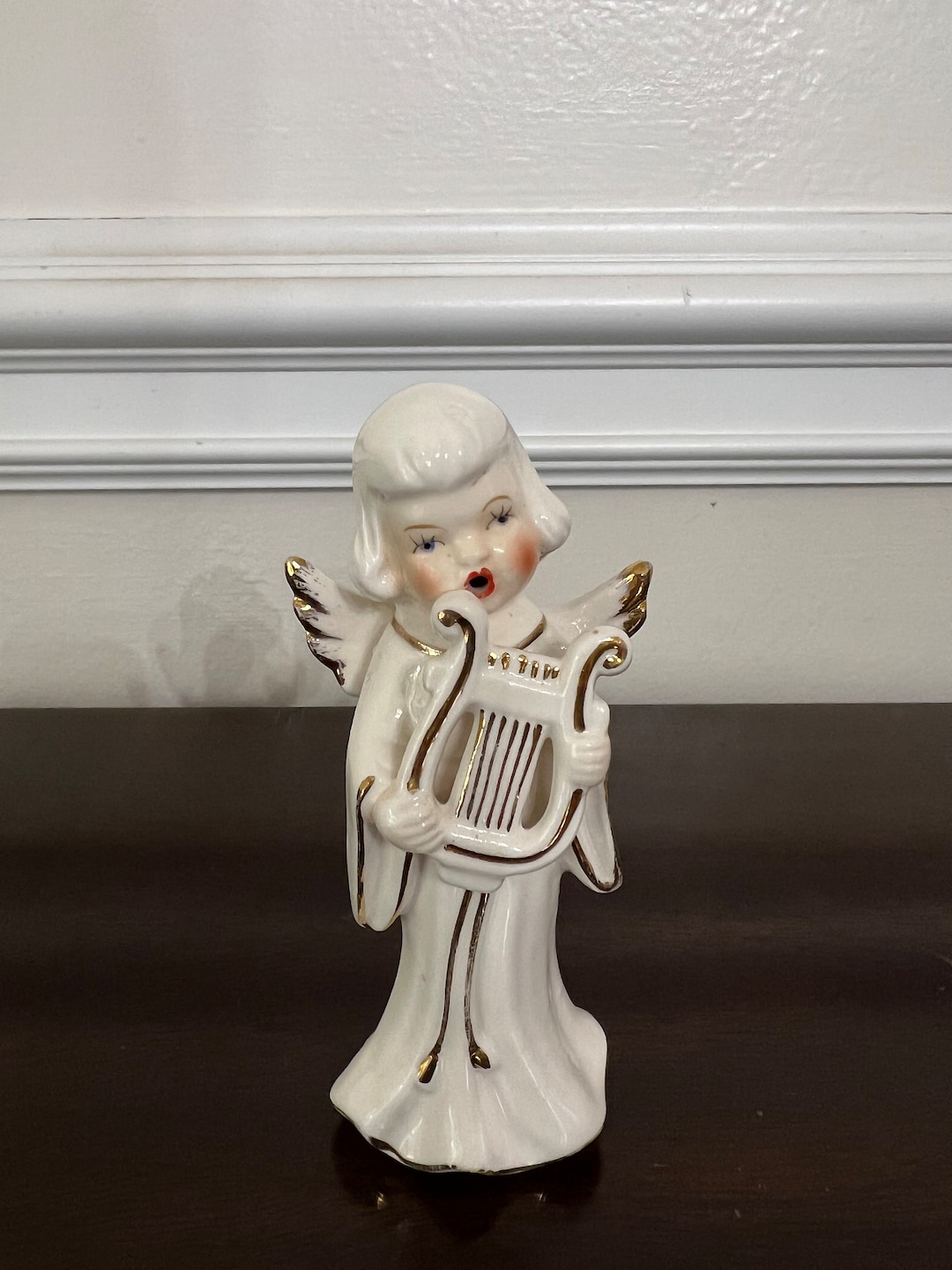Vintage Ceramic Angel Figurine - Etsy