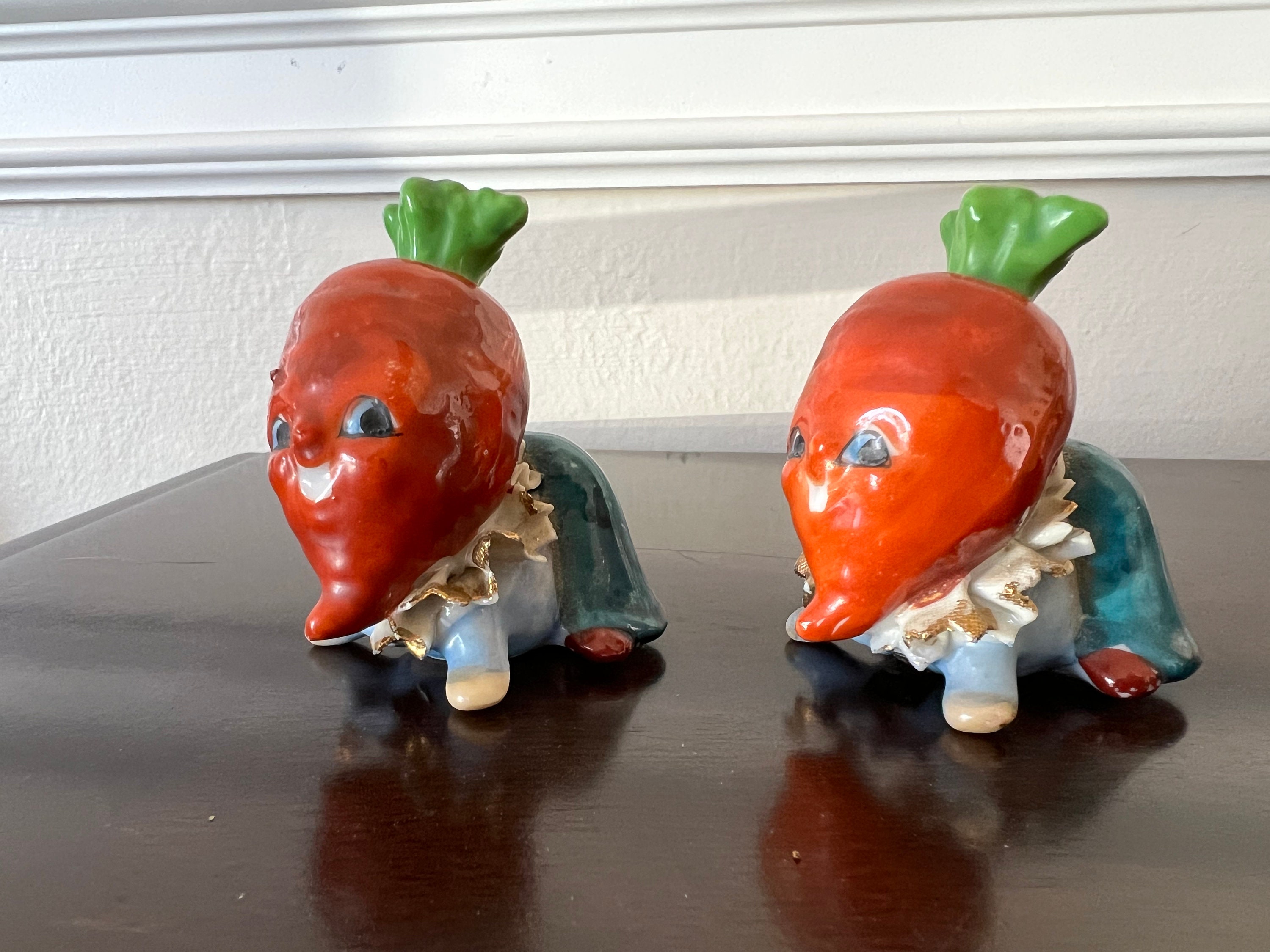 Vintage Anthropomorphic Carrot Head Salt and Pepper Shaker Set - Japan ...