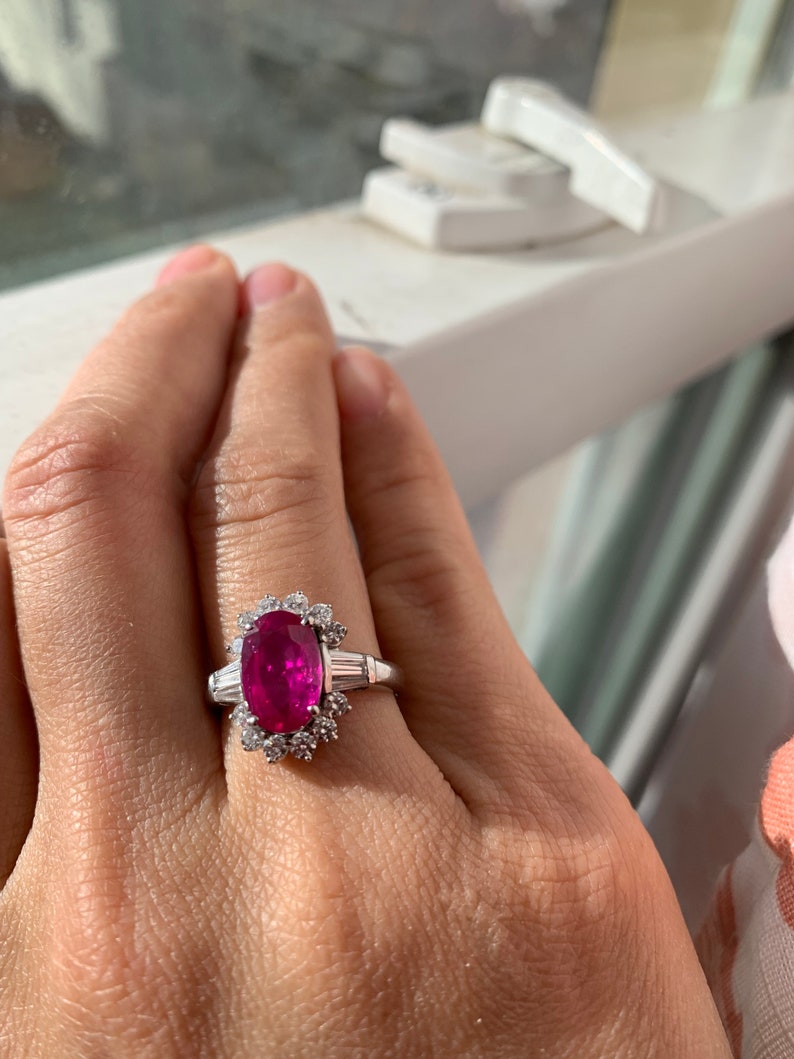 2.51 Burma Ruby No Heat Platinum Ring GIA Certified - Etsy