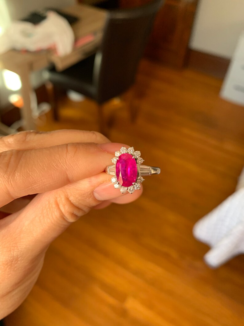2.51 Burma Ruby No Heat Platinum Ring GIA Certified - Etsy