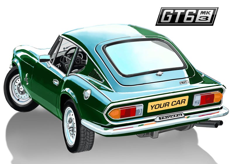 Triumph GT6 Mark 3, Classic Car by Artist Joe Roberts - Etsy