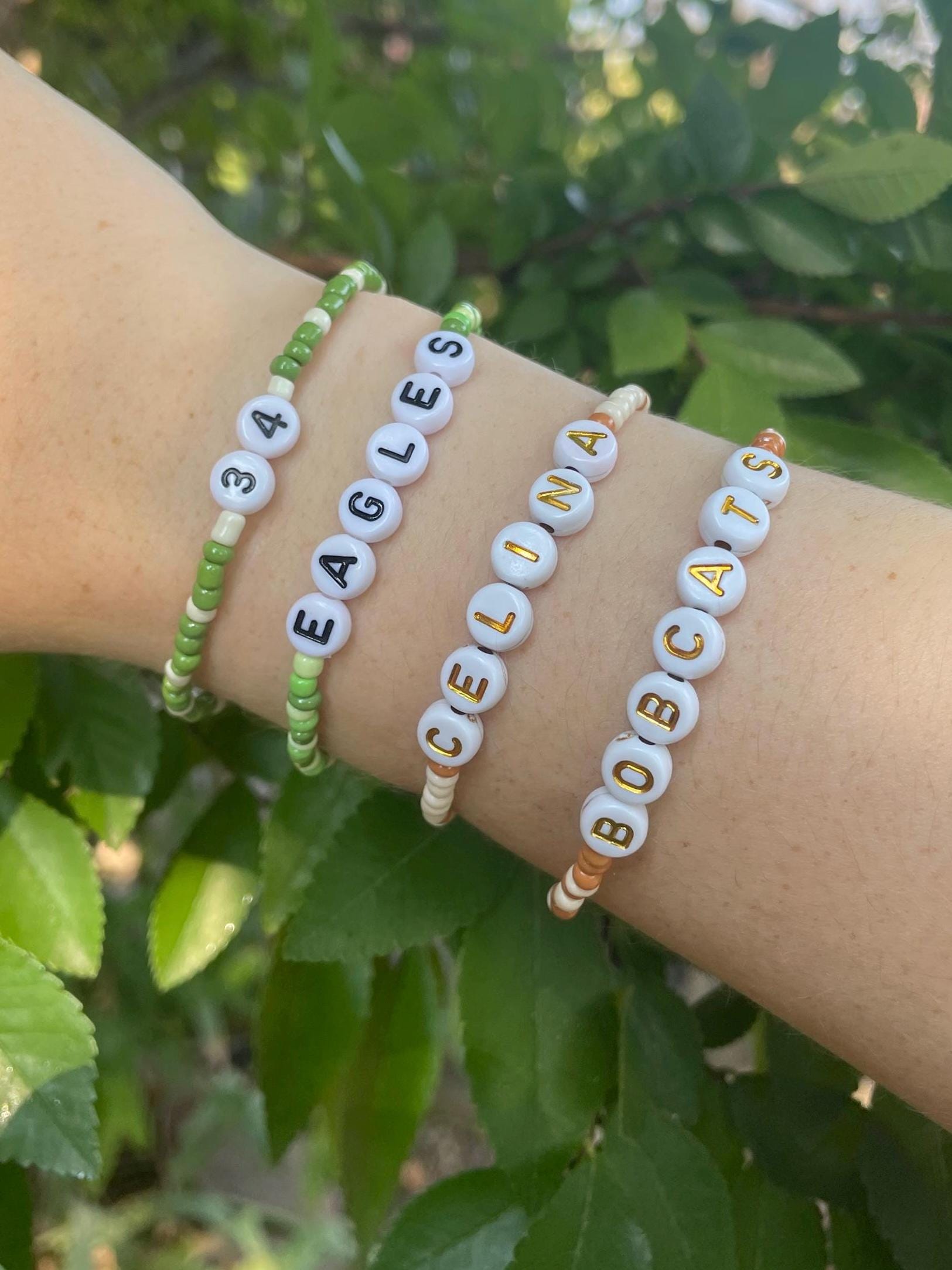 Team Colors Bracelet. Team Spirit. Jersey Number Bracelet. Custom. - Etsy