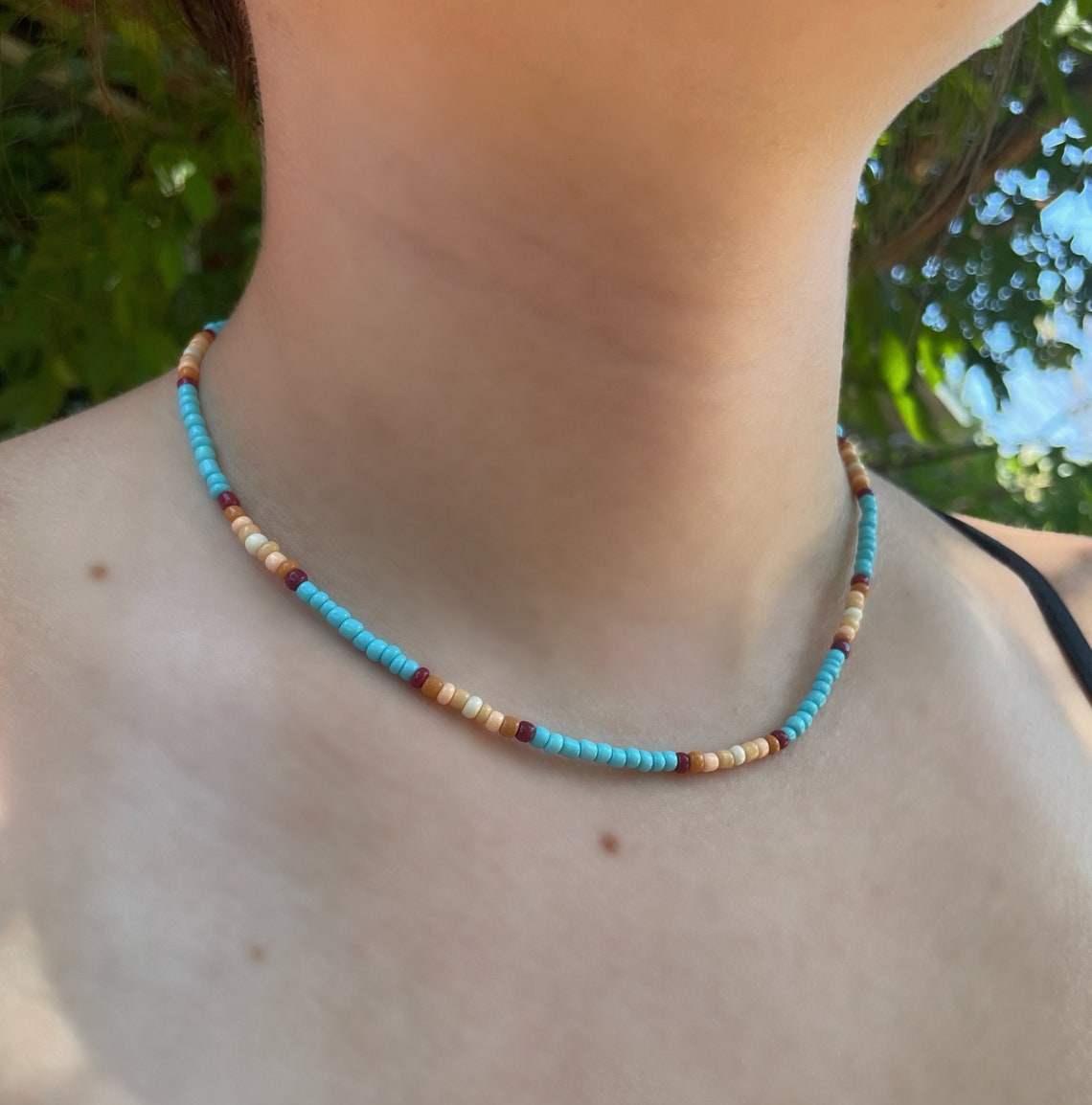 Western Bead Choker. Aztec Pattern. Western Bead Necklace. - Etsy