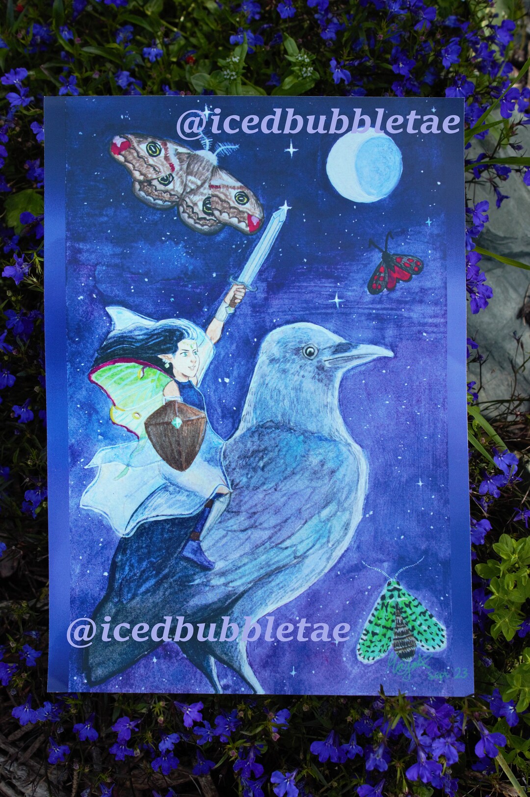 Knight of Moths - A4 Art Print - Etsy