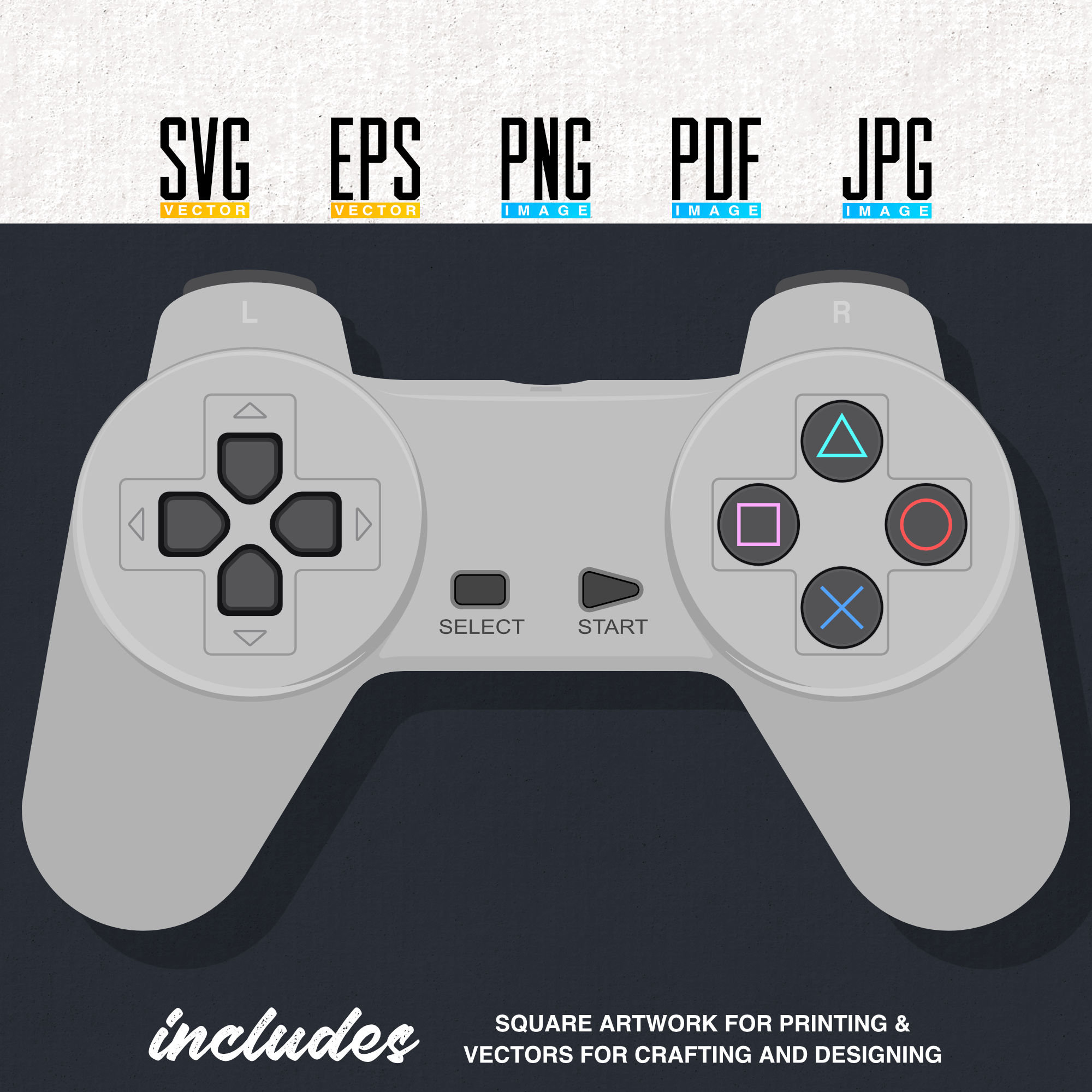 Playstation 1 Controller Drawing
