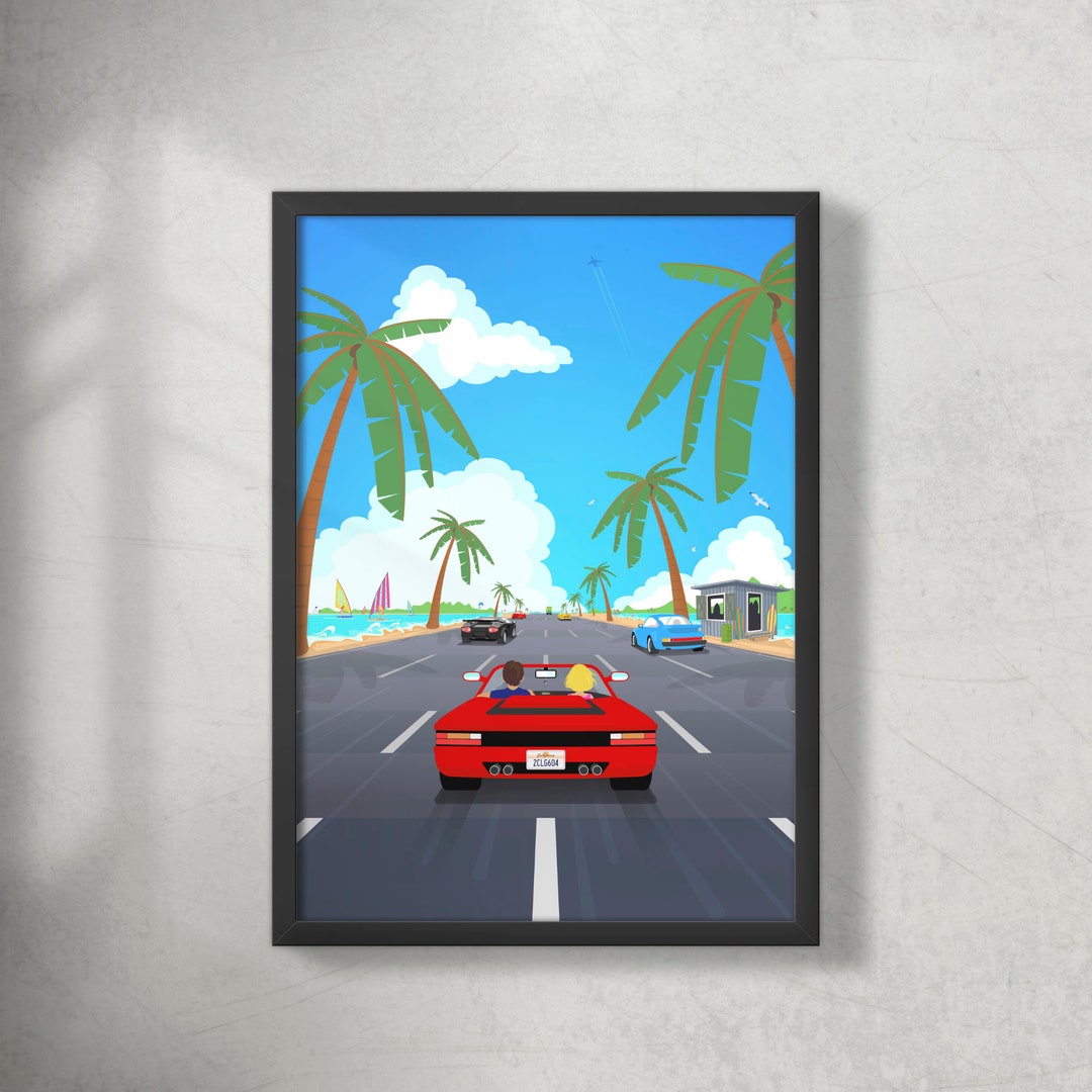 Outrun Printable Wall Art | Retro Video Game Arcade | Home Decor | Game ...