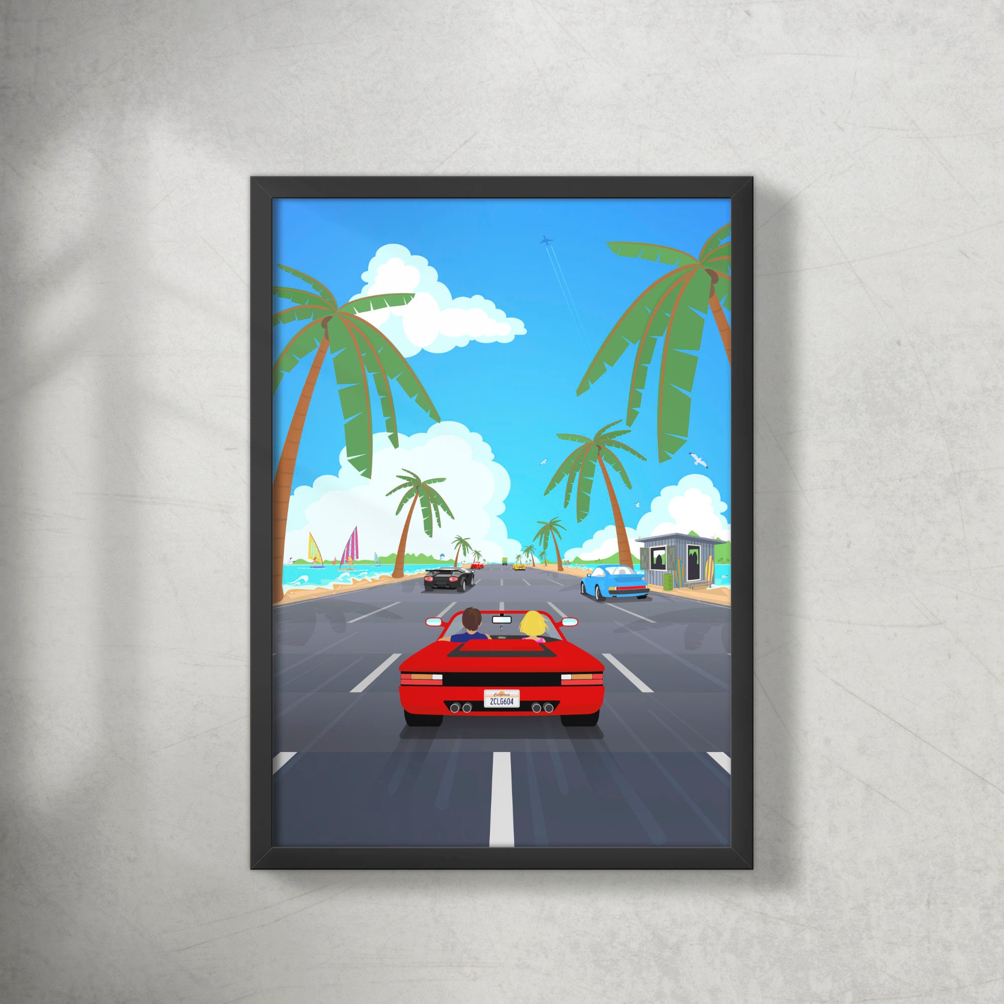 Outrun Printable Wall Art | Retro Video Game Arcade | Home Decor | Game ...