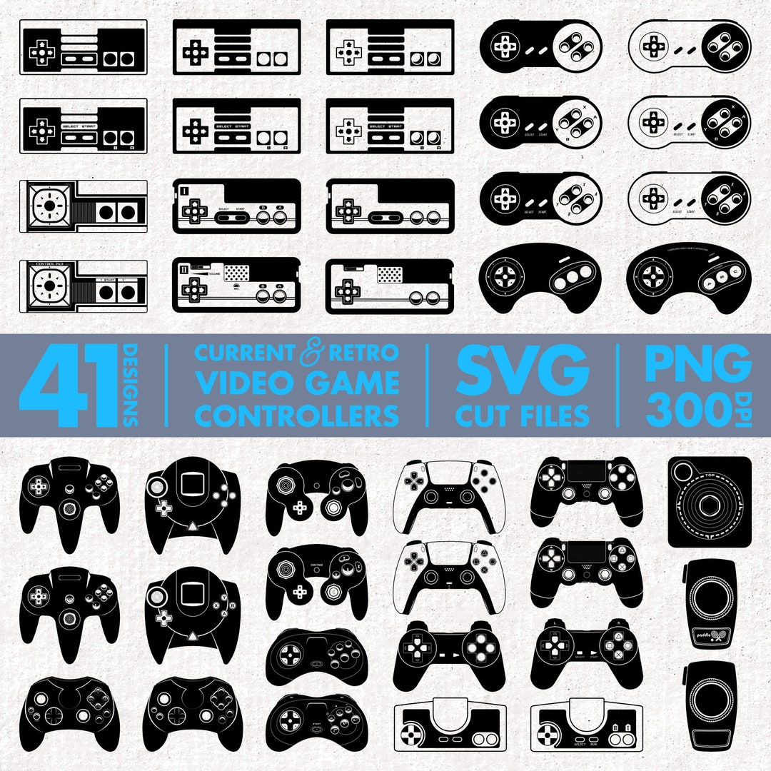 41 Video Game Controller Designs | Cricut Silhouette Cut Files | SVG ...
